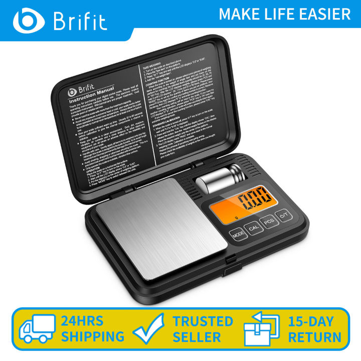 Brifit Digital Mini Scale, 200g 0.01g Upgraded Pocket Scale with 50g Calibration Weight ...