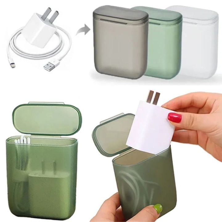 Office Supplies Dustproof Data Cable Storage Box Transparent PP Mobile ...