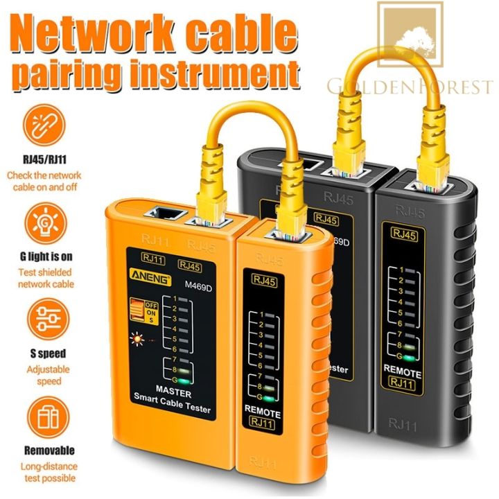 Professional Network Cable Tester RJ45 RJ11 LAN Cable Tester Detector ...