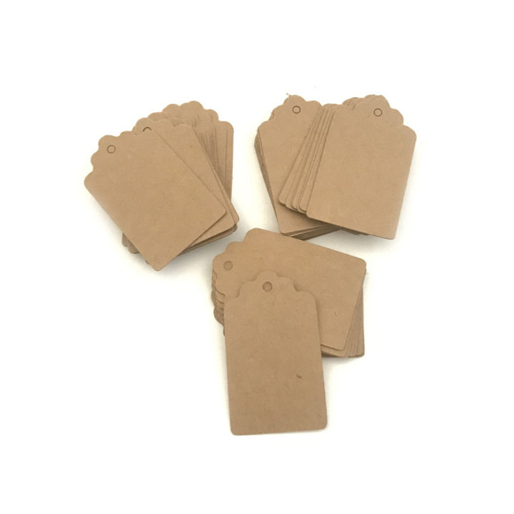 100 Pcs 5*3cm Packaging Label Kraft Paper Tags DIY Label Wedding Gift ...