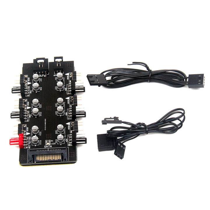 Computer Case Miner 1 to 6 Way Splitter 5V/3PIN RGB Case Fan Hub ...