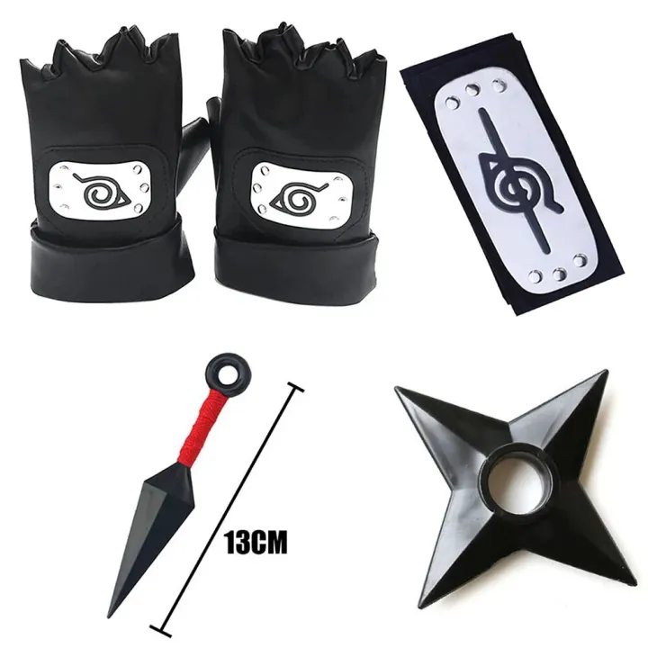 Naruto s Ninja Bag Kunai Headband Gloves Shuriken Cosplay Itachi Anime ...