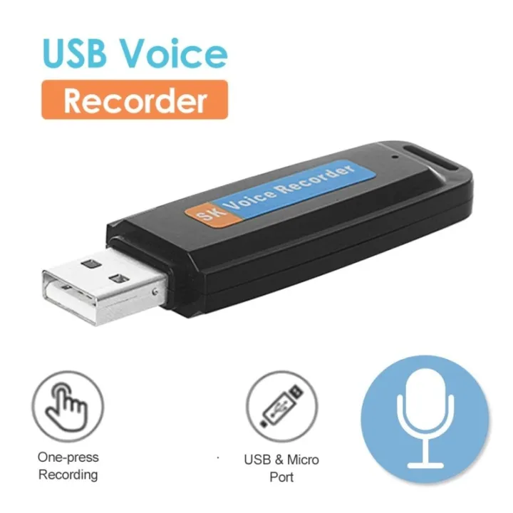 Rechargeable USB Digital Voice Recorder, Portable U Disk HD Audio Mini ...