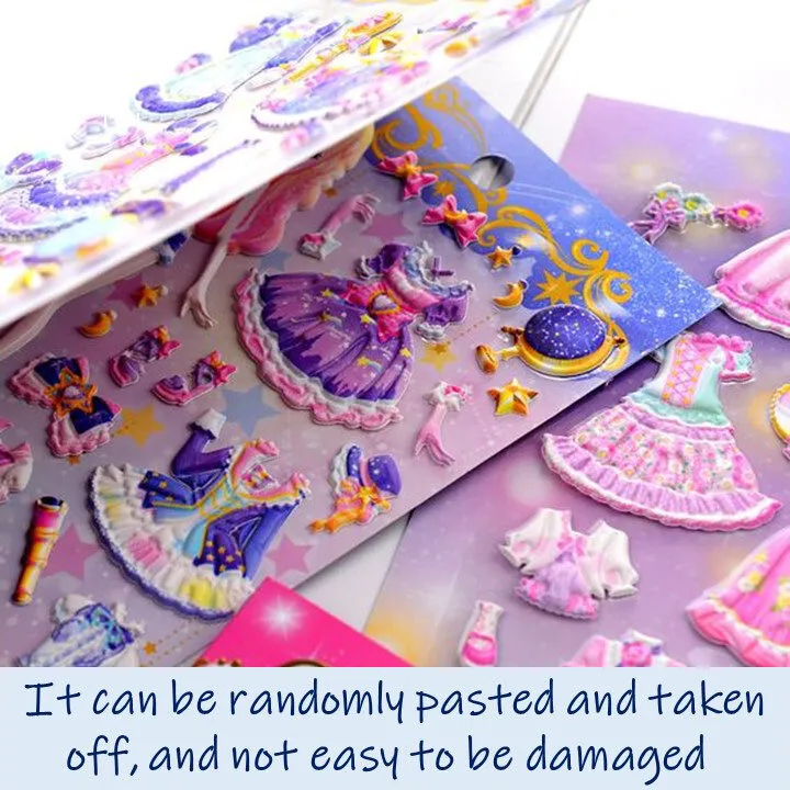 Kanak－Crafts Dress Up Doll Stickers Girl 3D Cute Bubble Dress Up ...