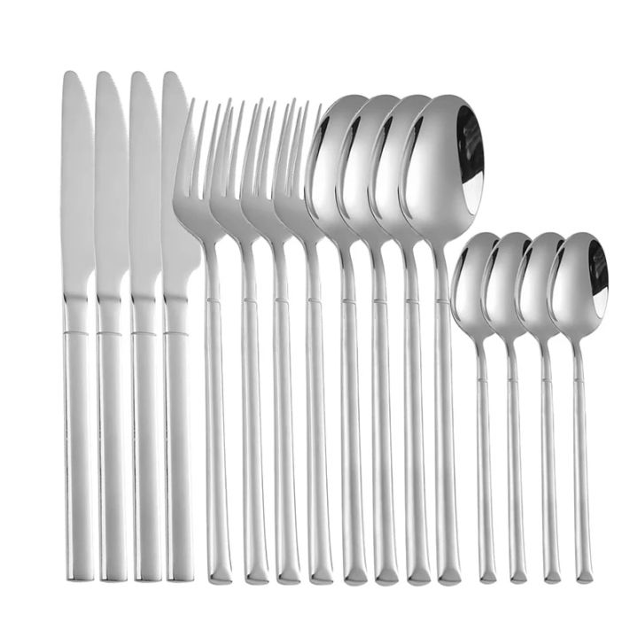 4pcs/16pcs Stainless steel cutlery set steak cutlery spoon for dessert ...