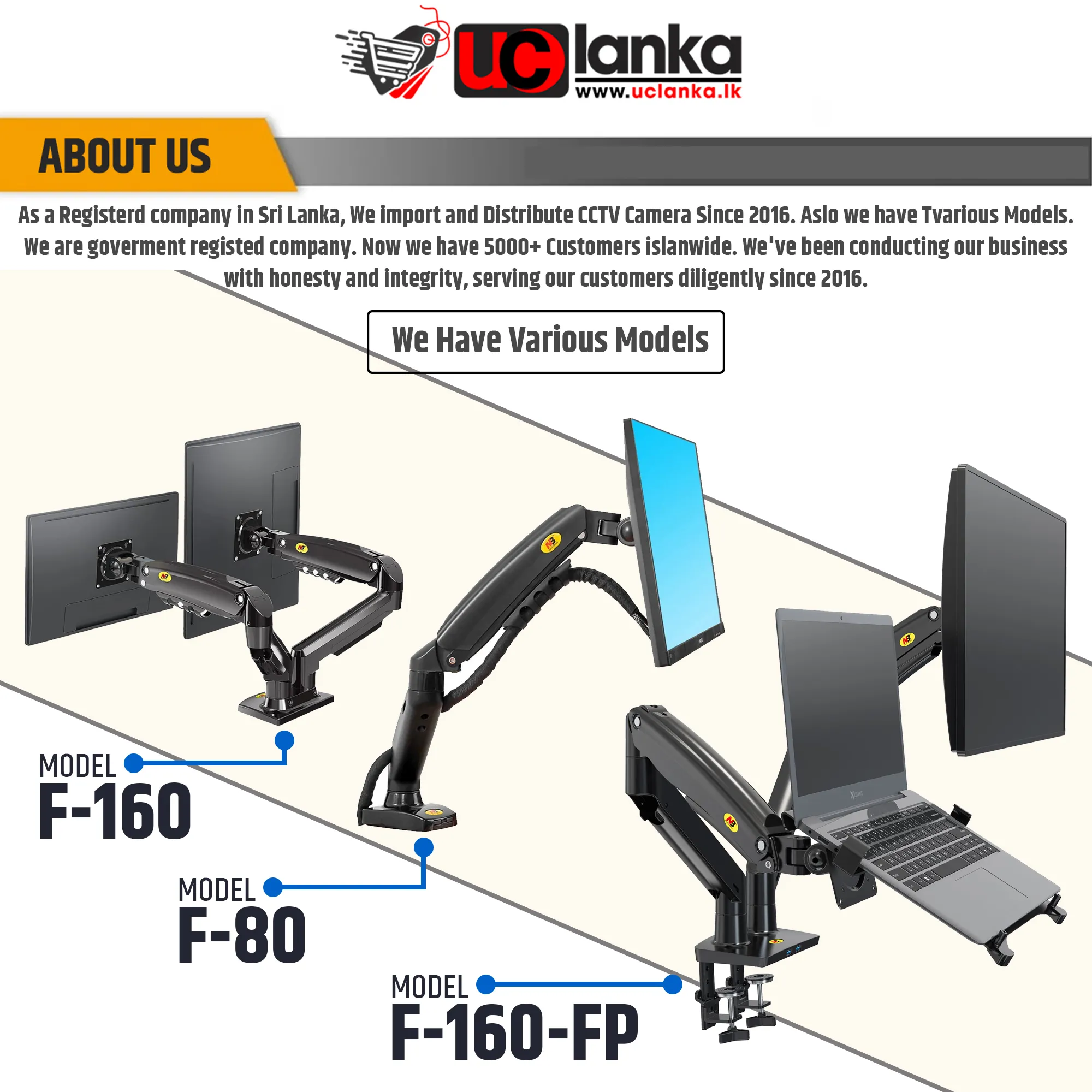 NB F160 Dual Monitor Arm Gas Spring 360 Degree Desktop 17"-30 ...