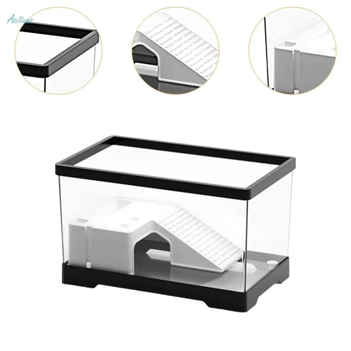 Turtle Tank Box Basking Ramp Hideout Tortoise Enclosure Starter Indoor ...