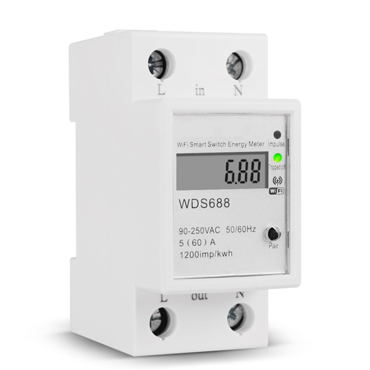 Din Rail Digital Electric Consumption KWh Smart Energy Meter Meter Watt ...