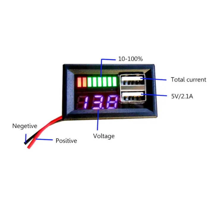 Led Digital Voltmeter Mini Meter Tester Panel For Dc 12v Motorcycles ...