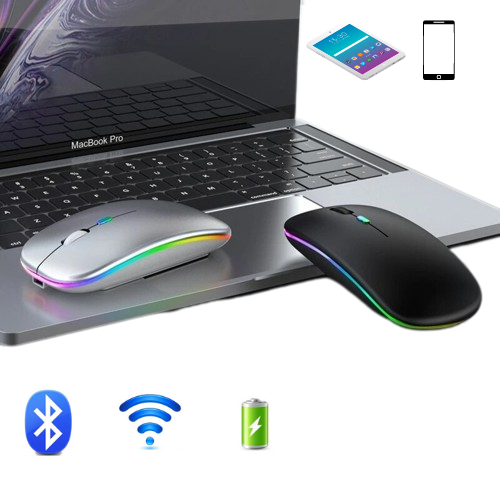 Wireless Mouse RGB Rechargeable Mice Wireless Computer Mause LED ...