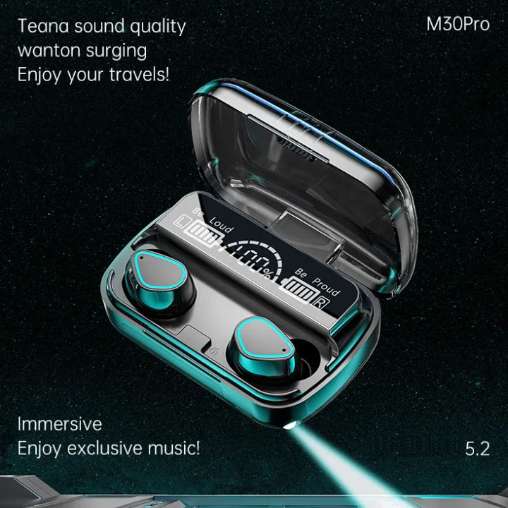 M30Pro EarBuds LED POWER DISPLAY CASE Alien PowerMan Wireless Earbuds ...