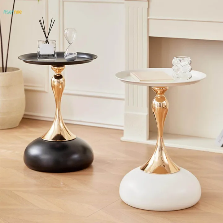 Small Round Side End Table Iron Stable Structure Home Decor Martini ...