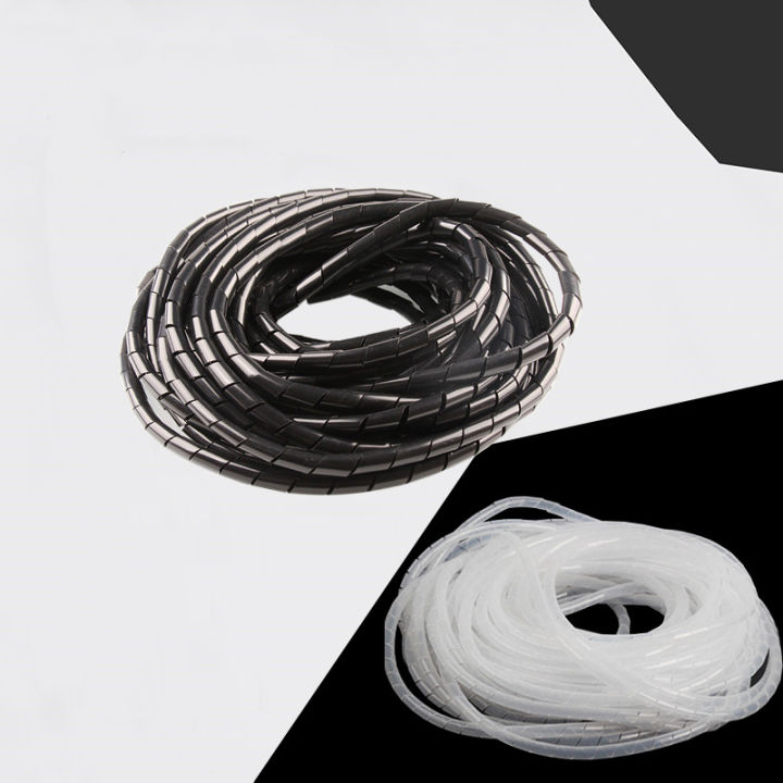 Black Clear White Wire Cable Tidy Organizer Management Spiral Wrapping ...