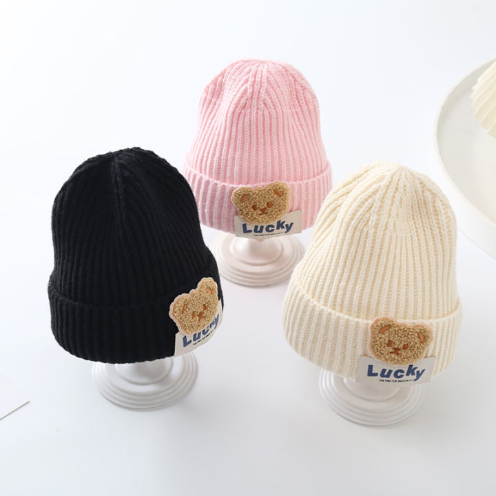 Autumn and winter children's wool cap Korean version of the cute bear ...