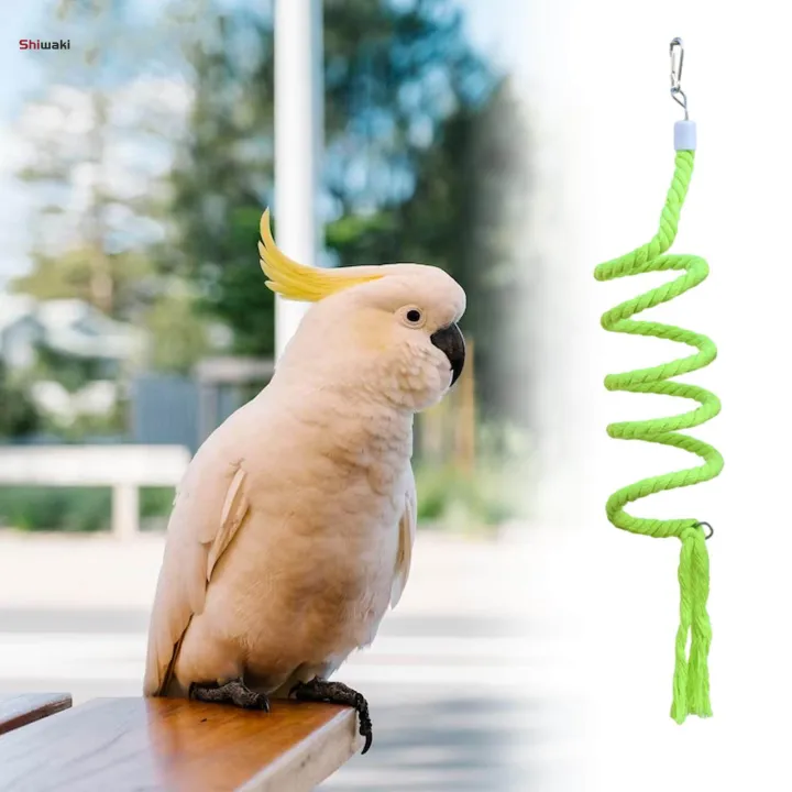 Bird Spiral Rope Perch Parrot Spiral Swing Perch for Finches Cockatiels ...