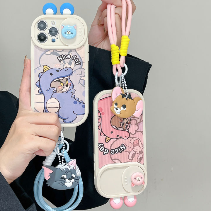 Sroof Case For iPhone 11 12 13 14 15 Pro Max 3D Ears Cute Dinosaurs Tom ...