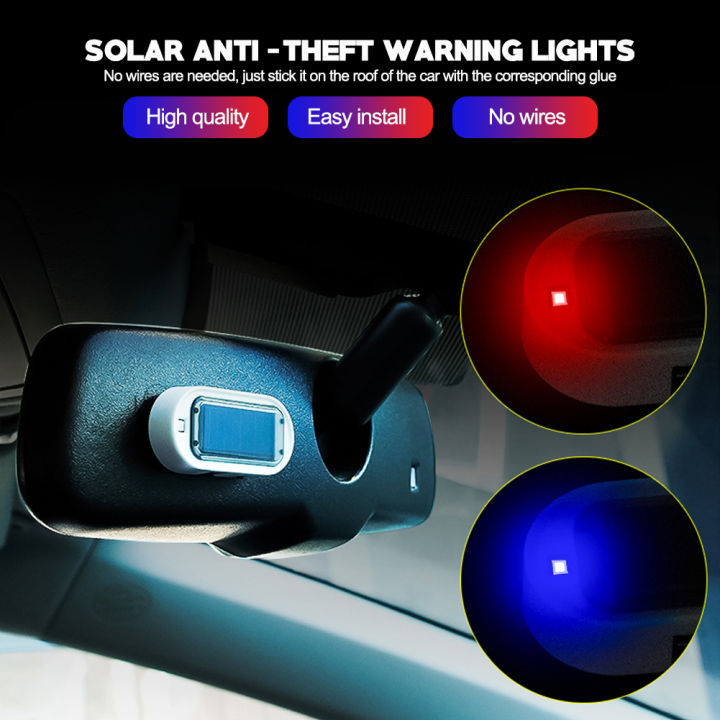 Red-Car Solar Power Strobe Signal Light Security System Car Fake ...