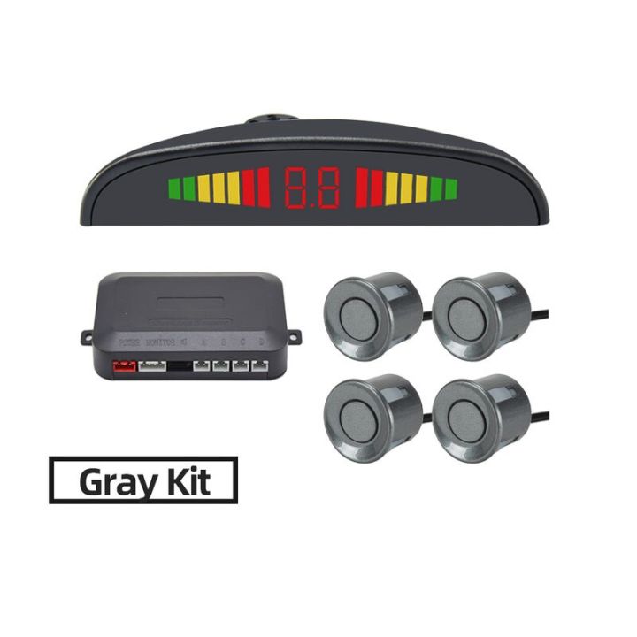 【GRAY】 Car LED With 4 Parking Sensors Backup Car Parking Monitor ...