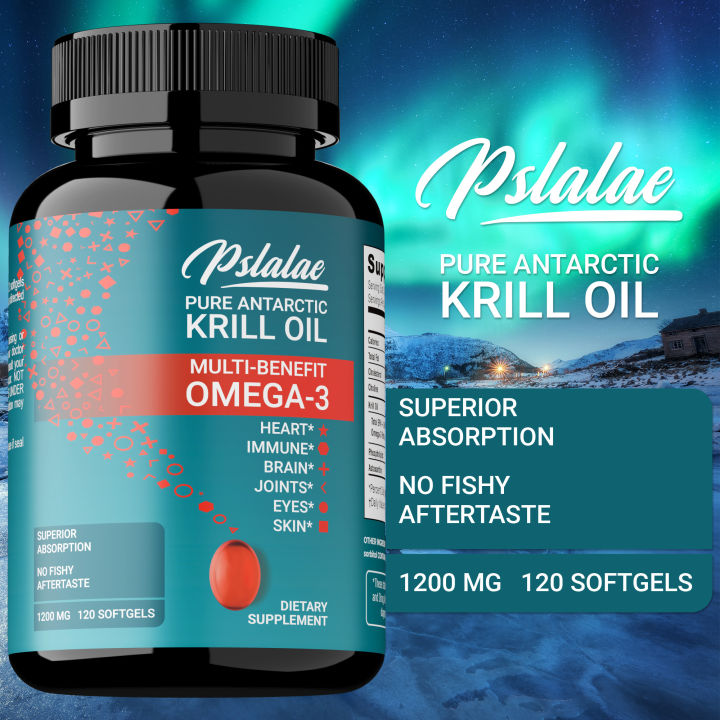Pure Antarctic Krill Oil with Omega-3 and Astaxanthin for Heart and ...