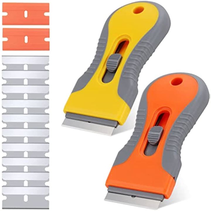 2 Pack Ceramic Stove Scraper with 12 Replacement Blades for Oven Window ...
