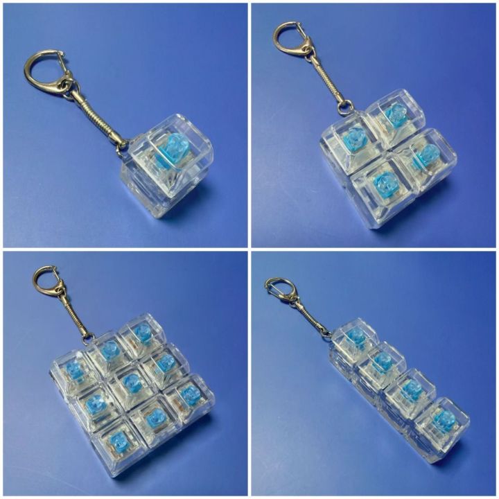 New 4/5 Keys Finger Keyboard Stress Relief Gadget Fidget Keychain Pass ...