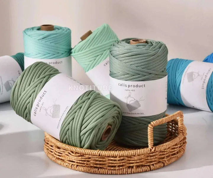 4.0MM Flat Chunky Yarn 80yds Elastic Hand Knitting for Bag & Rug ...