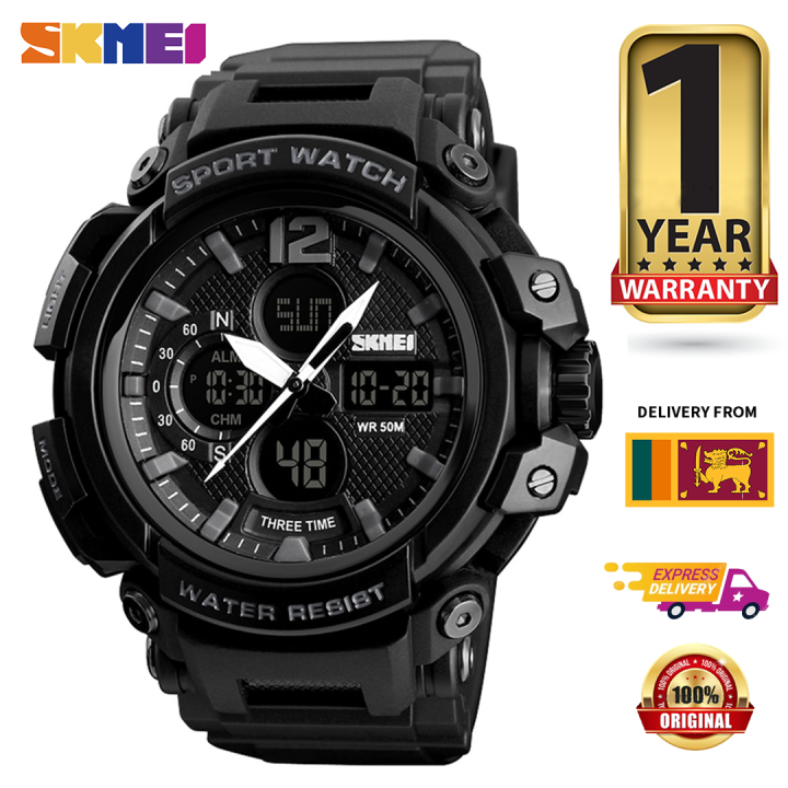 SKMEI Sports Digital Chronograph Dual Display Alarm 50M Waterproof EL ...