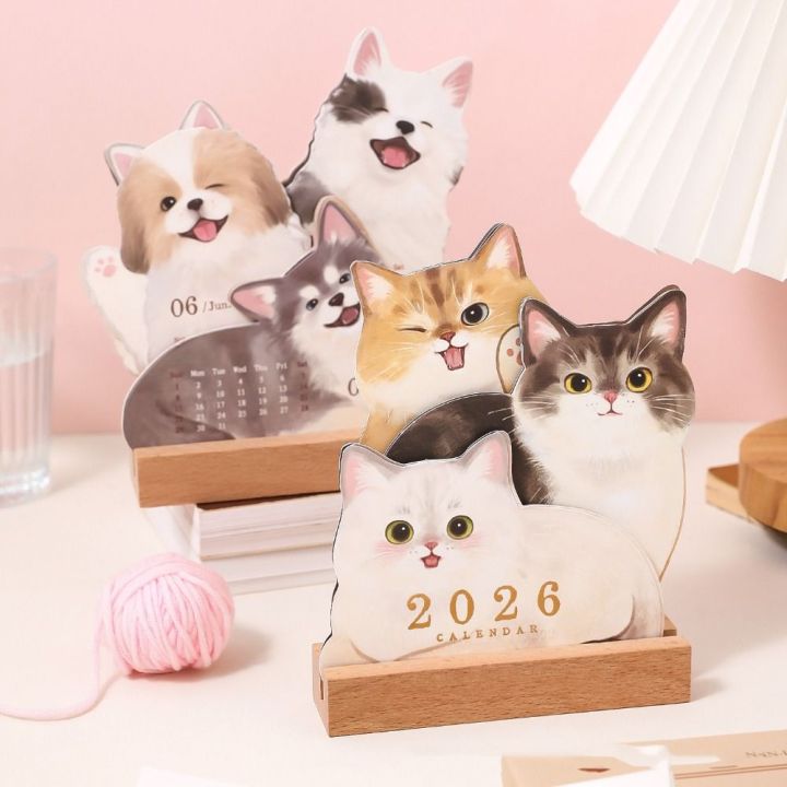 2026 Cute 3D Desk Calendar Cat Dog Series DIY Agenda Organizer ...