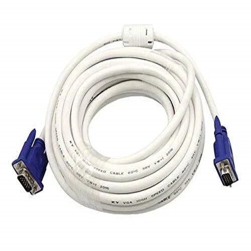 5M VGA Cable White High-definition Computer Projector Monitor Video ...