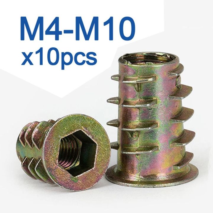 10pcs/lot Hardware Hex Drive Head Hex Nut M4 M5 M6 M8 M10 Zinc Alloy ...