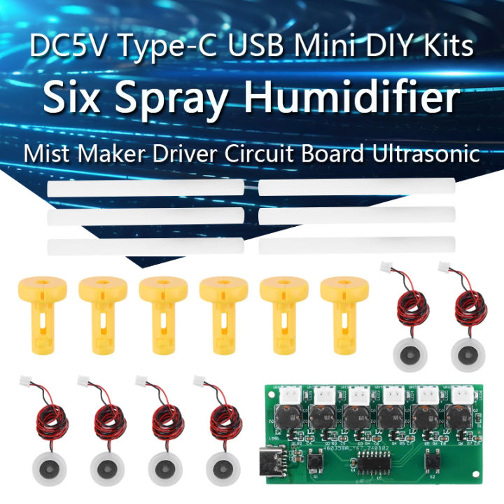 DC5V Six Spray Humidifier Module Type-C USB Mini DIY Kits Mist Maker ...