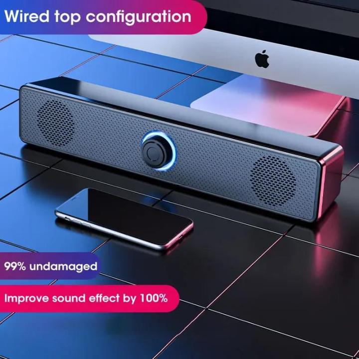 Surround Sound Bar Wired Computer Speakers Stereo Subwoofer Soundbar ...