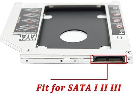 SATA Hard Drive Caddy, Universal 12.7 mm SATA to SATA 2nd SSD HDD Hard ...