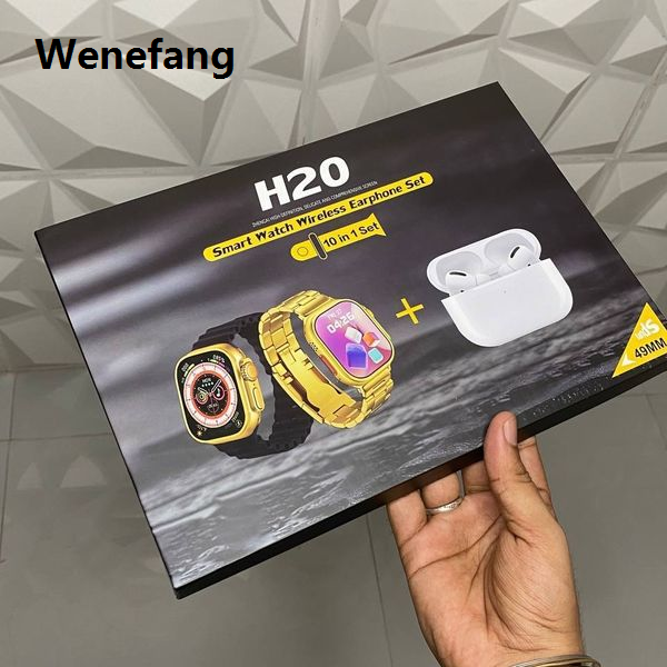 Wenefang H20 ultra smart watch 10 in 1 2025 set with airpods pro combo ...