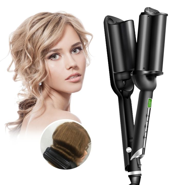 Hair Crimper Deep Waver 32MM Hair Curling Irons Three-tube Curler Hair ...