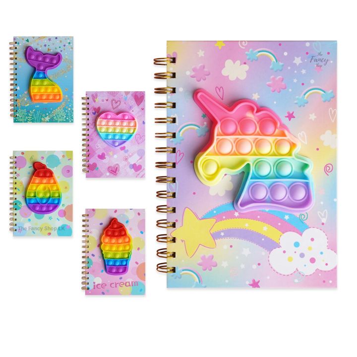 Popit Notebook Hardcover A5 Autograph Diary for Girls Unicorn Mermaid ...