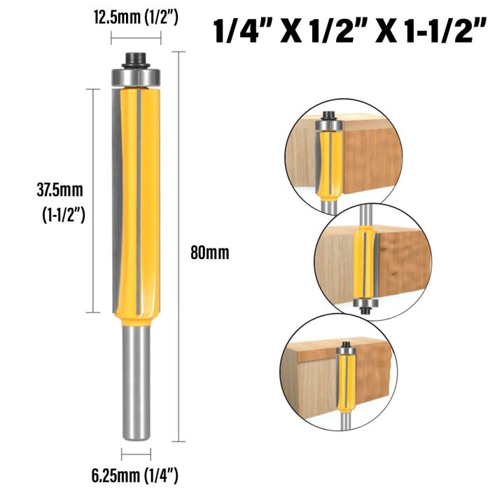 Flush trim router bit 1/4" X 1/2" X 11/2" | Daraz.lk