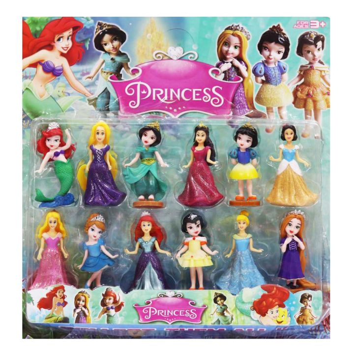 Disney Princess Collectible Figures - 12 Pcs | Daraz.lk