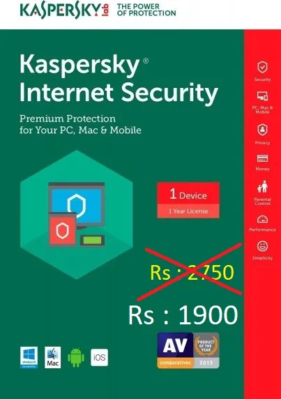 Kaspersky Internet Security 1 Year 1 Device | Daraz.lk