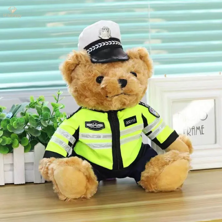Bear Cop Stuffed Animal Dress up Police Plush Toy for Children Kids ...