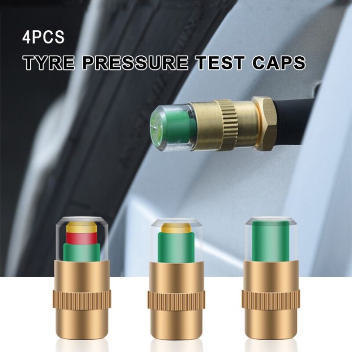 4pcs 2.5 Bar Car Tire Pressure Guage Cap Sensor Indicator Alert ...