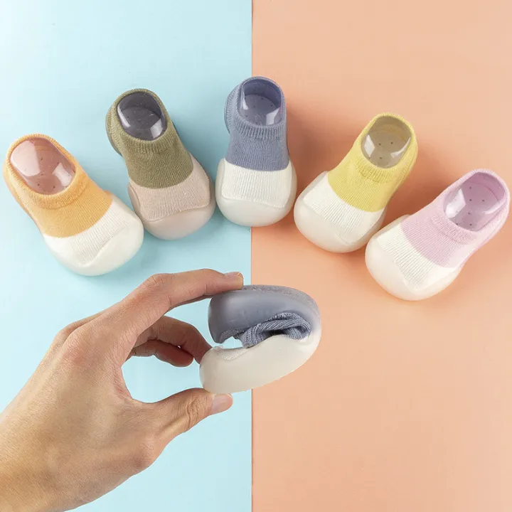 BIUBIU Home Korean autumn male and female baby contrast soft sole non-slip not easy to drop with ...