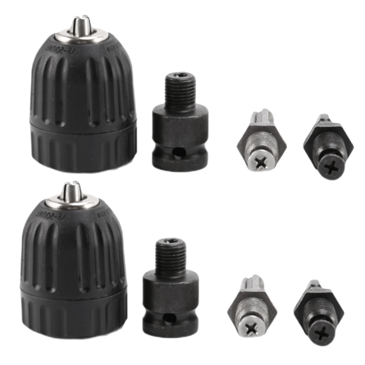 2Pcs 0.8-10mm Precise Keyless Drill Chuck Converter 3/8Inch- 24UNF ...