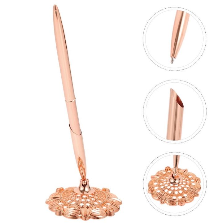 Creative Attached Base Signing Pen Smooth Writing Reception Desk Pen ...