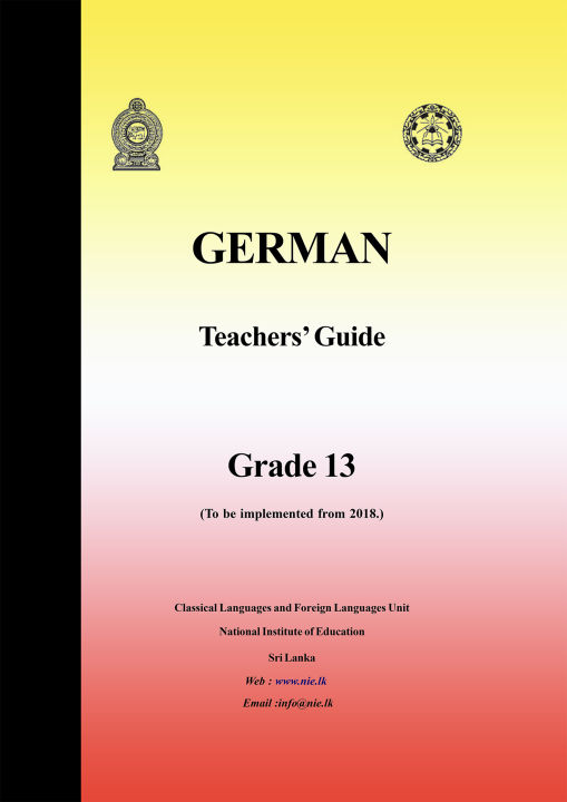 German Teachers Guide - Grade 13 - English Medium | Daraz.lk