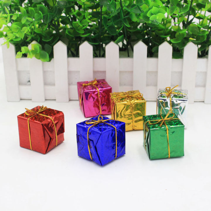 2.5cm 24PCS Colorful Christmas Tree Hanging Pendant Gift Bag Box ...