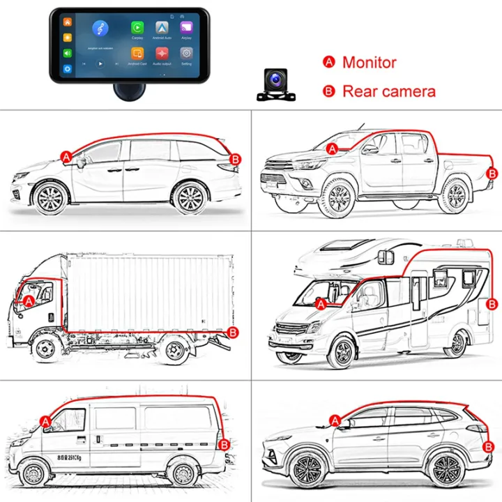 6.25In Screen MP5 Player Bluetooth Car Radio Wireless Carplay Android ...