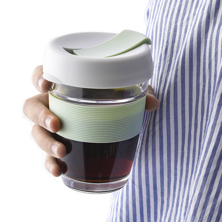 Tempered Glass Travel Coffee Mug with PP Lid | Daraz.lk
