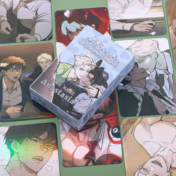 55 Pcs/Set Korean Comic Codename Anastasia Laser Lomo Card Zhenya and ...
