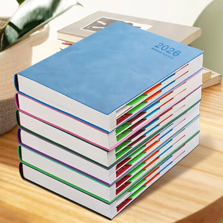 Calendar Journal A5 2026 365-Day Schedule Notebook PU Cover with Ribbon ...